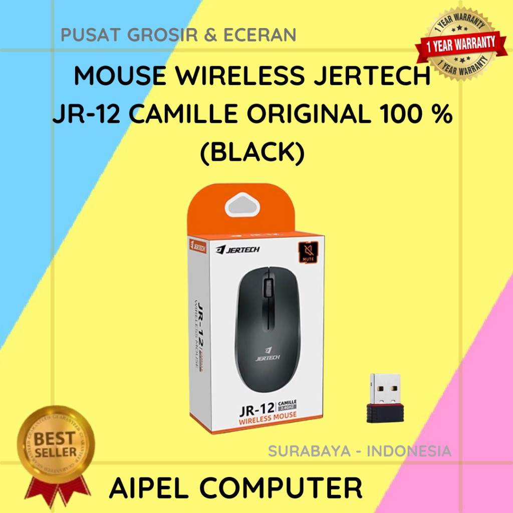 Jual JR12 | MOUSE WIRELESS JERTECH JR-12 CAMILLE ORIGINAL 100 % (BLACK ...