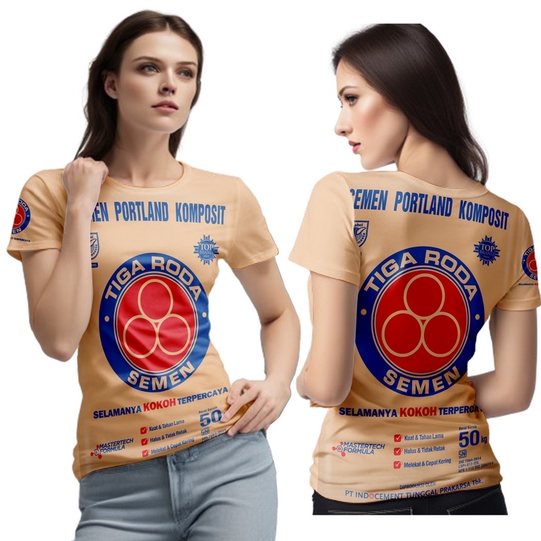 Jual pakaian wanita kaos semen tiga roda jersey karung semen 3D ...