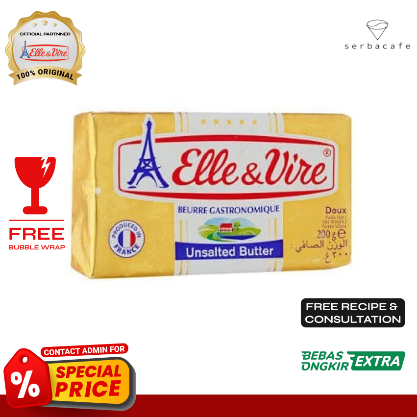 Jual Elle & Vire Unsalted Butter Packets (200 gr) | Shopee Indonesia