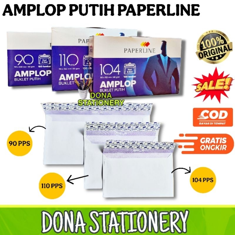 Jual AMPLOP PUTIH PAPERLINE AMPLOP PUTIH 104 PPS AMPLOP PAPERLINE 110 PPS AMPLOP PAPERLINE 90 ...