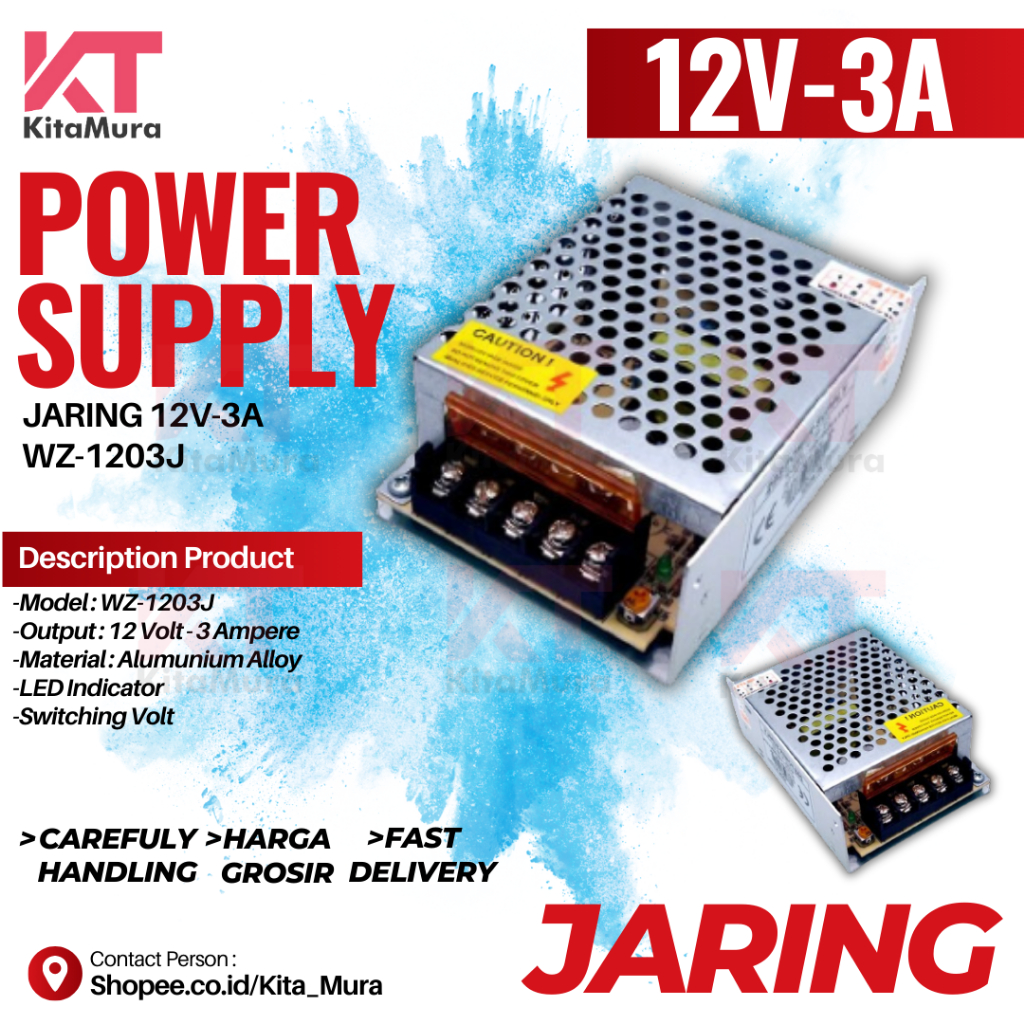Jual Power Supply Jaring 12V/3A Switching PSU Adapter 12V/3A Best Seller | Shopee Indonesia
