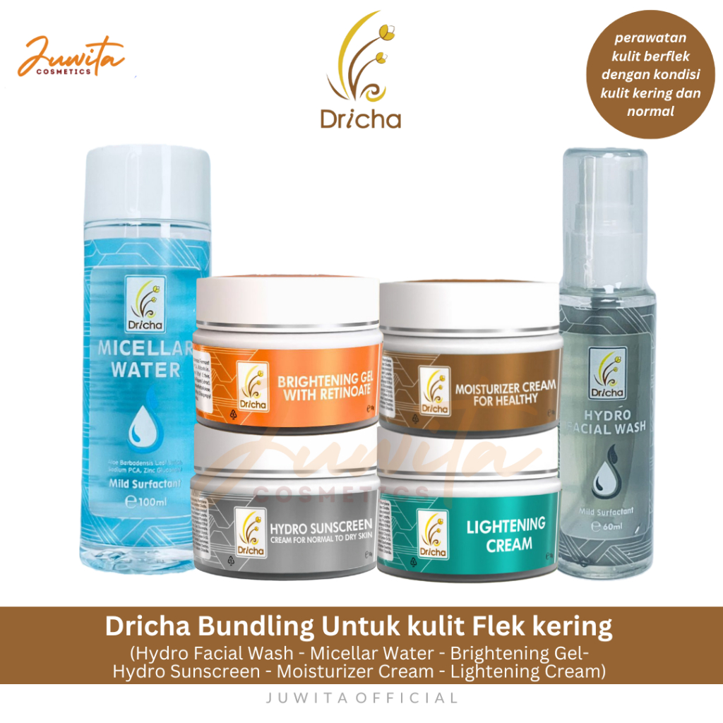 Jual Dricha bundling untuk flek kulit kering(micelar water+facial wash ...
