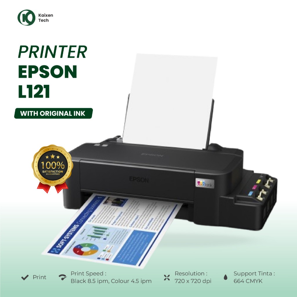 Jual Printer EPSON L121 ECO TANK - EPSON EcoTank L121 A4 Print Saja | Shopee Indonesia