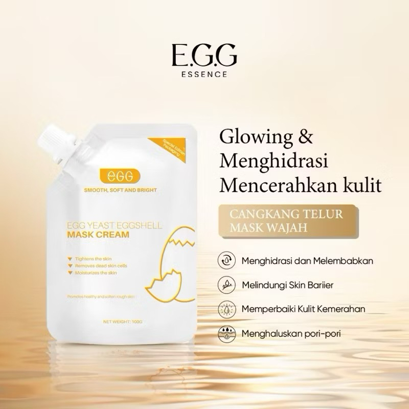 Jual EGG SHELL YEAST MASK CREAM/ MASKER CANGKANG TELUR MENCERAHKAN ...