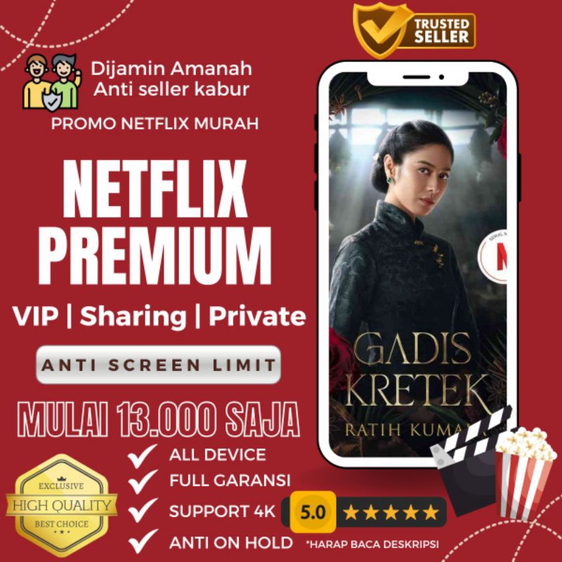 Jual NETFLIXXX PREMIUM MINGGUAN - BULANAN 4K UHD ANTI SCREEN LIMIT FULL GARANSI AMANAH | Shopee ...