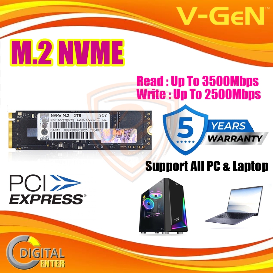 Jual SSD M.2 NVMe V-GeN 2TB / 4TB M2 HYPER M2 Gen 3x4 PCIE 5 Tahun ...