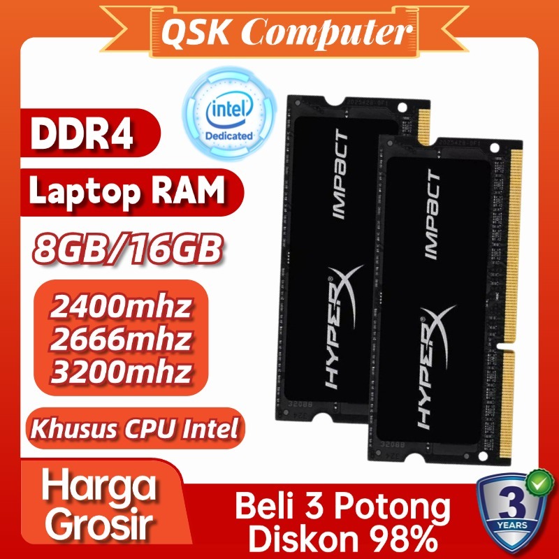 Jual [For Intel CPU Only] Kingston HyperX Laptop RAM DDR4 8GB PC4-21300 PC4-25600 3200MHz ...