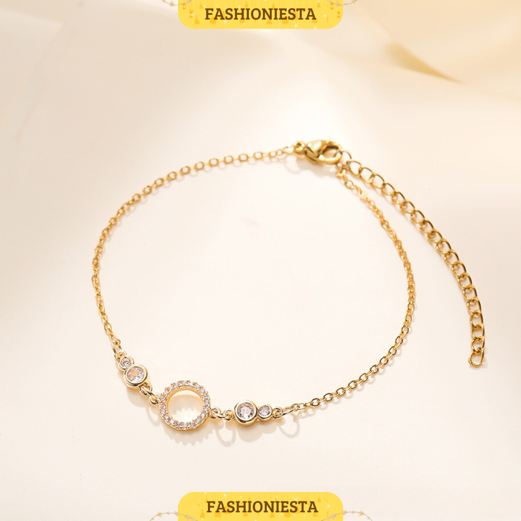 Jual Gelang Ring Kristal Elegan Anti Karat Shiny Chain Bracelet ...