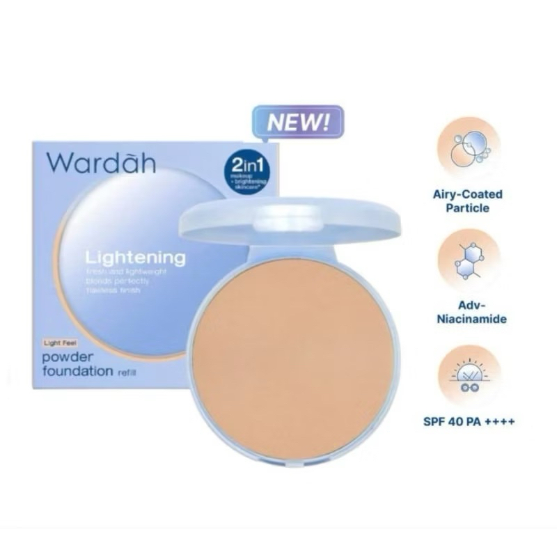 Jual Wardah Refill Lightening Powder Foundation Light Feel - Bedak ...