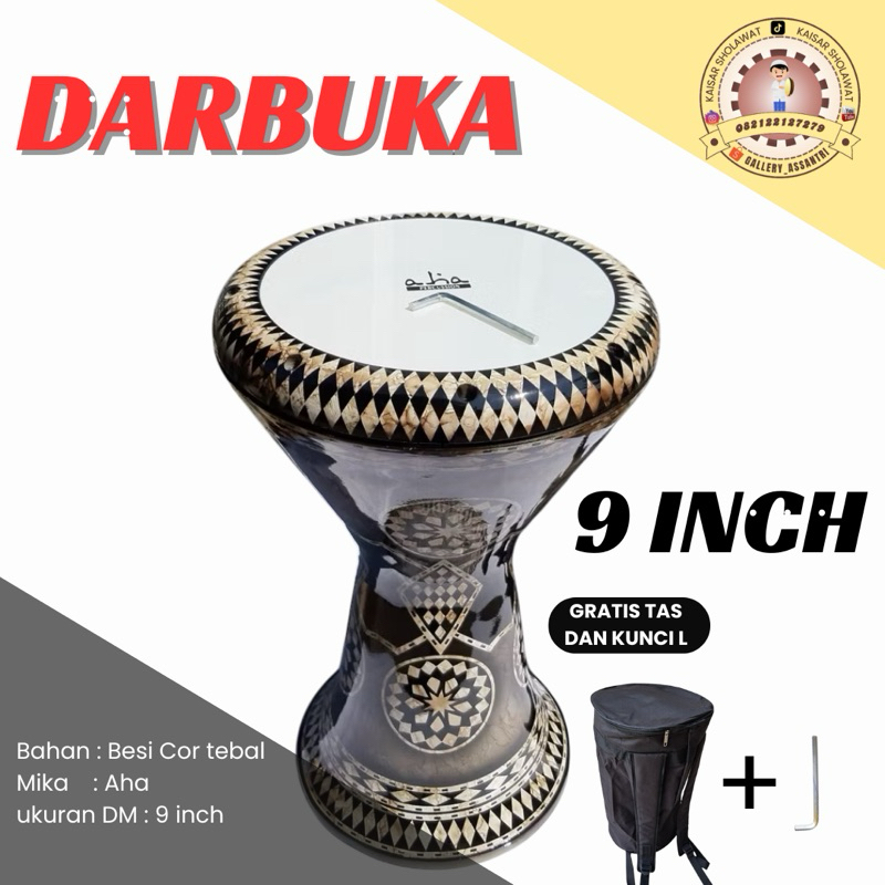 Jual DARBUKA 9 INCH MIKA AHA / DARBUKA BERKWALITAS HARGA TERJANGKAU ...