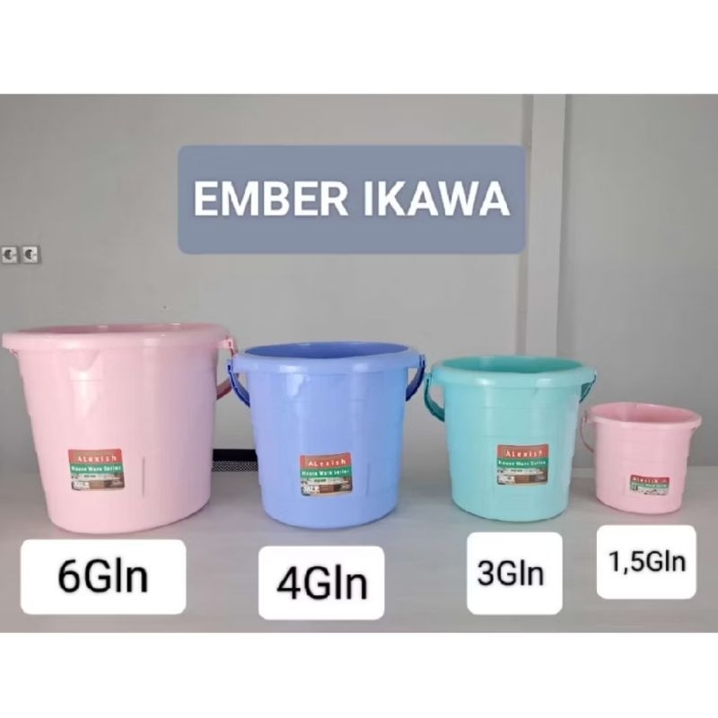 Jual ember kecil 1.5 alexish multifungsi pastel warna water pail ikawa plastik serbaguna 3galon ...
