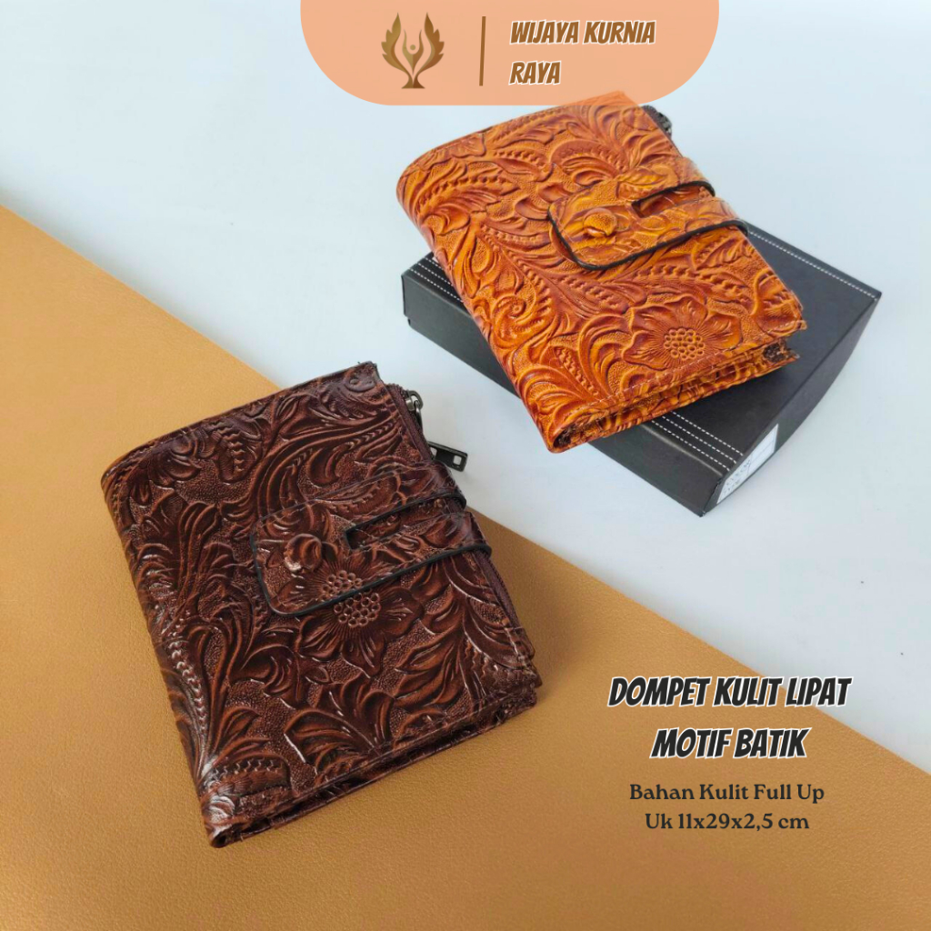 Jual Dompet Kulit Motif Batik Kancing Elegant Dengan Desain Yang Unik ...