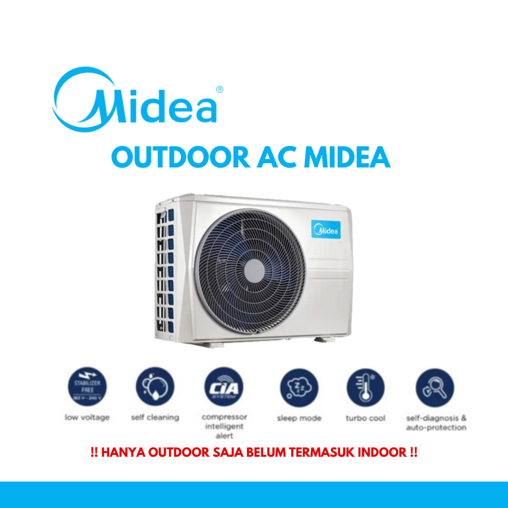 Jual OUTDOOR AC MIDEA 1/2 PK MSAF-05CRN2 R32 NEW (HANYA OUTDOOR SAJA ...