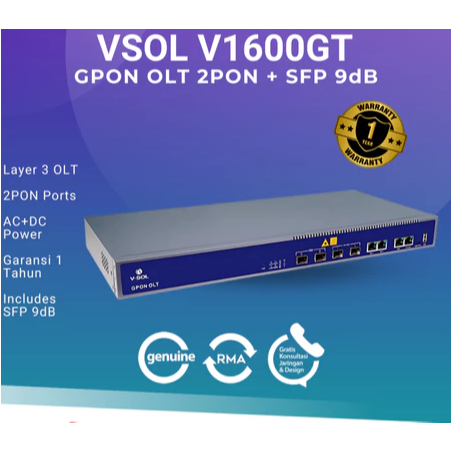 Jual VSOL OLT GPON V1600GT 2PORT 2PON AC+DC DOUBLE POWER | Shopee Indonesia