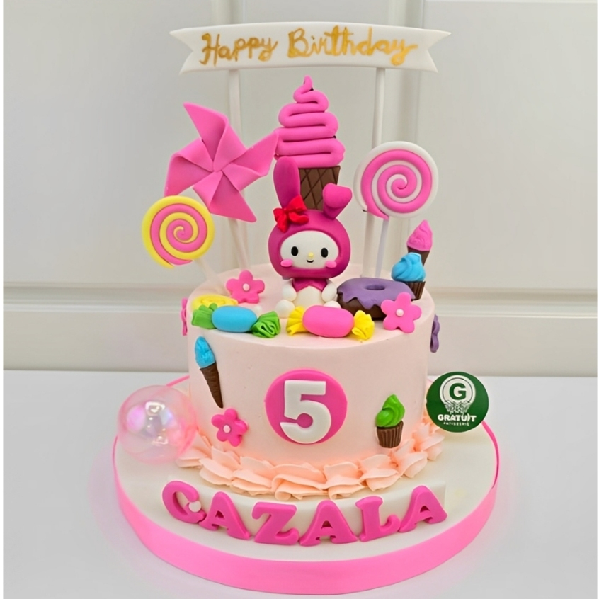 Jual CAKE TEMA MY MELODY CANDY UK 15CM / KUE ULANG TAHUN CUSTOME ...