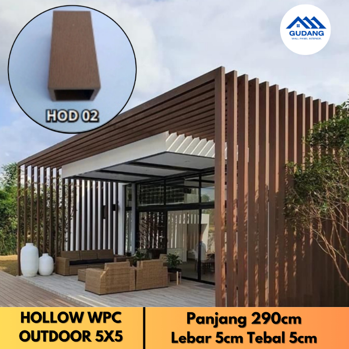Jual Wpc Hollow Partisi Outdoor 5x5 - Kisi Kisi Panel Holo Aesthetic ...
