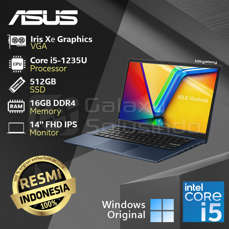 Jual Asus Vivobook14 A1404ZA-VIPS557M Intel Core i5-1235U 512GB SSD ...