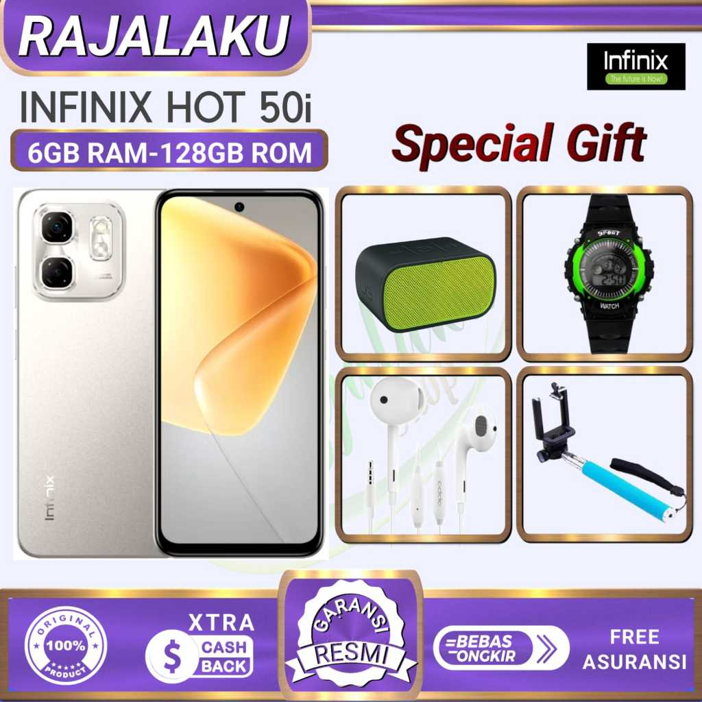 Jual HP INFINIX HOT 50I NFC RAM 6/128GB | 6. 6.7-INCH 120Hz On Display ...