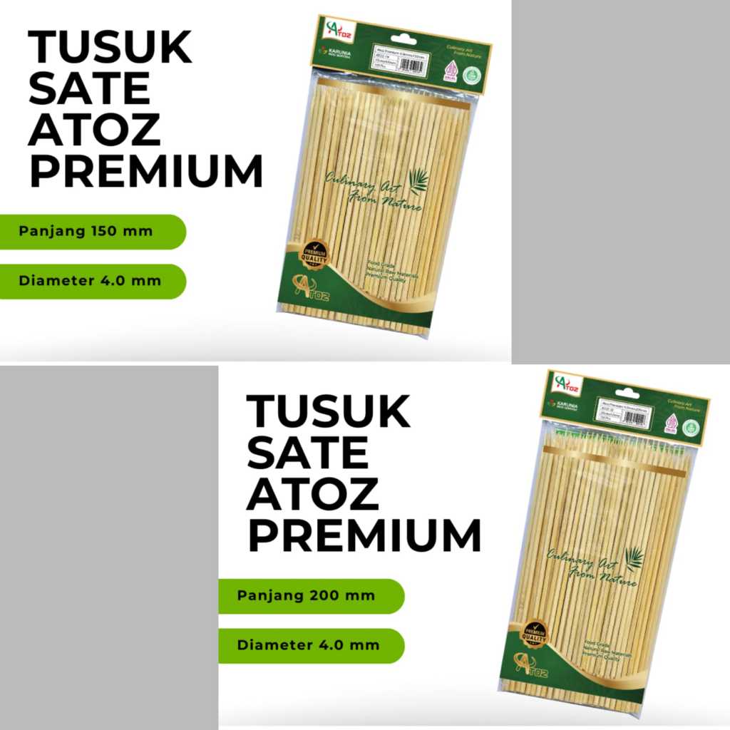 Jual Tusuk sate Premium 4.0mm x 20 cm isi 100 pcs tusuk dimsum/ tusuk ...