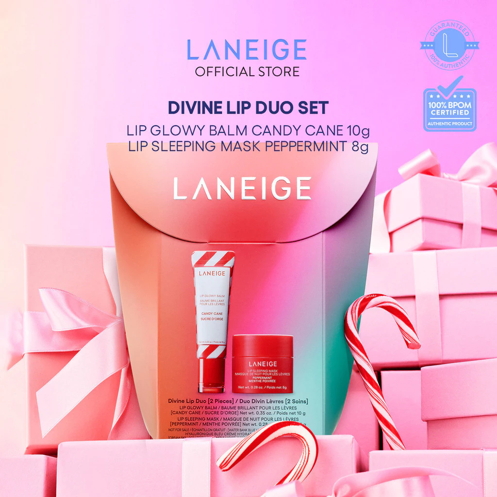 Jual [LANEIGE] Holiday Limited Set: Divine Lip Duo (18GR) Lip Glowy ...