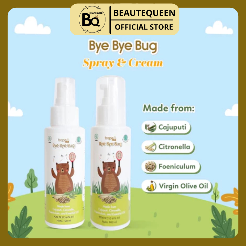 Jual TROPEE Bebe Bye Bye Bug Spray 100ml | BYE BYE BUG CREAM 100ML Spray Anti Nyamuk dan ...