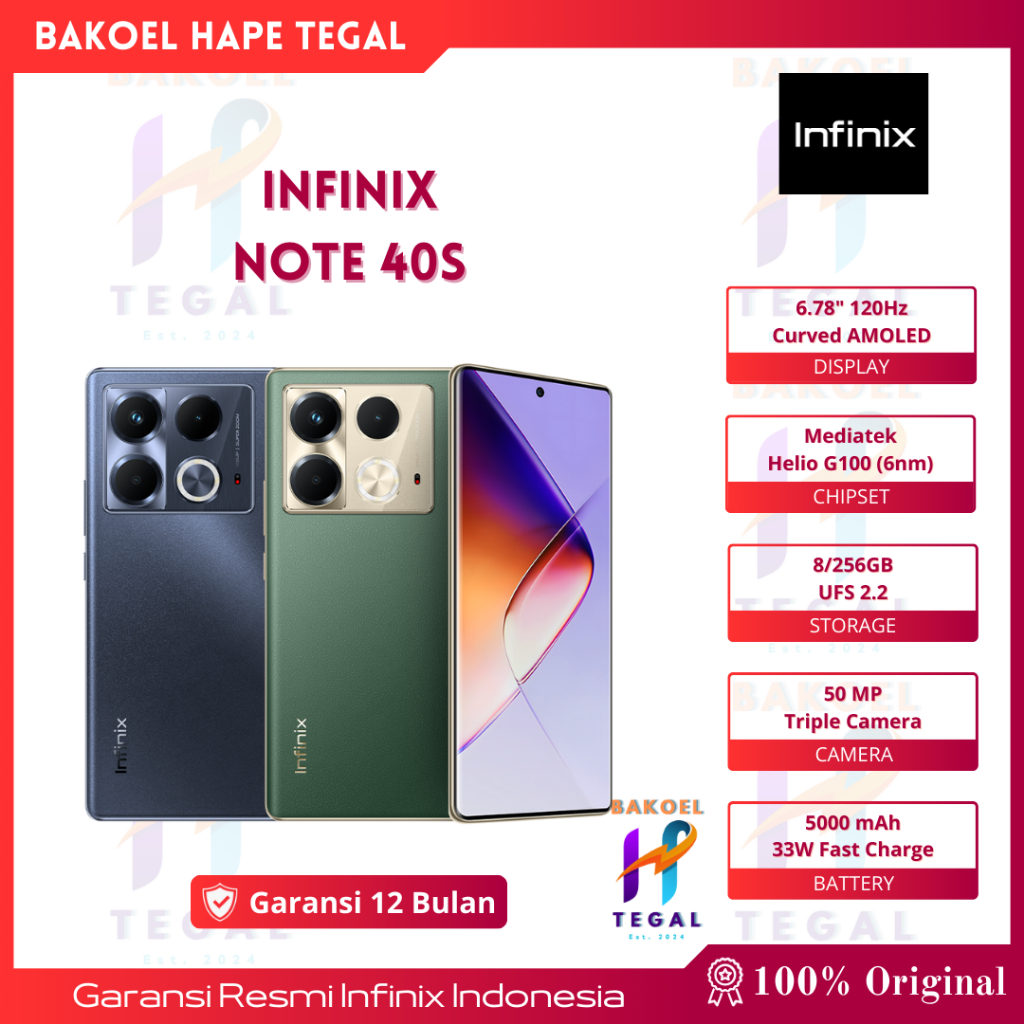 Jual Infinix Note 40S | Infinix Note 40 8/256GB Garansi Resmi - Helio G99 Ultimate | Shopee ...