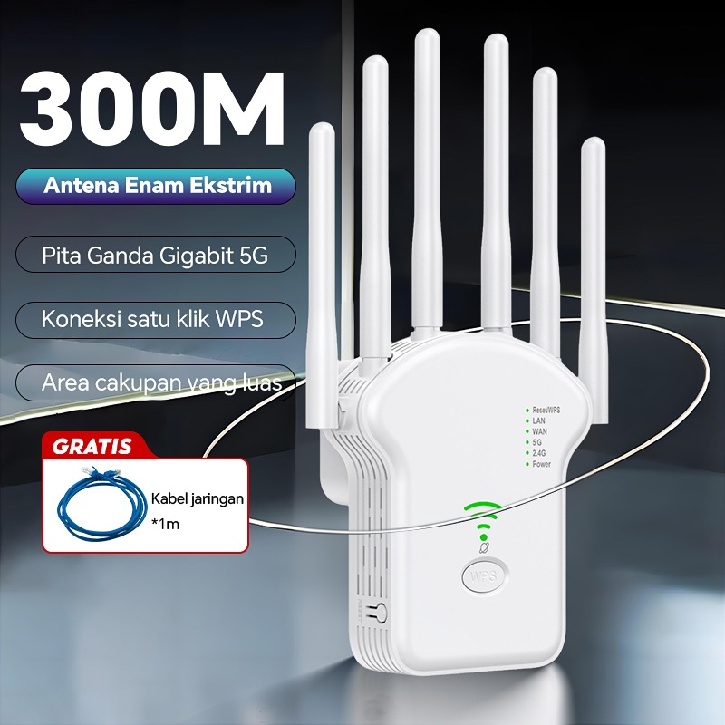 Jual 6 Antena Penguat Sinyal Dual-Band 5G Peningkat WiFi Repeater Ekstender Sinyal Jaringan ...