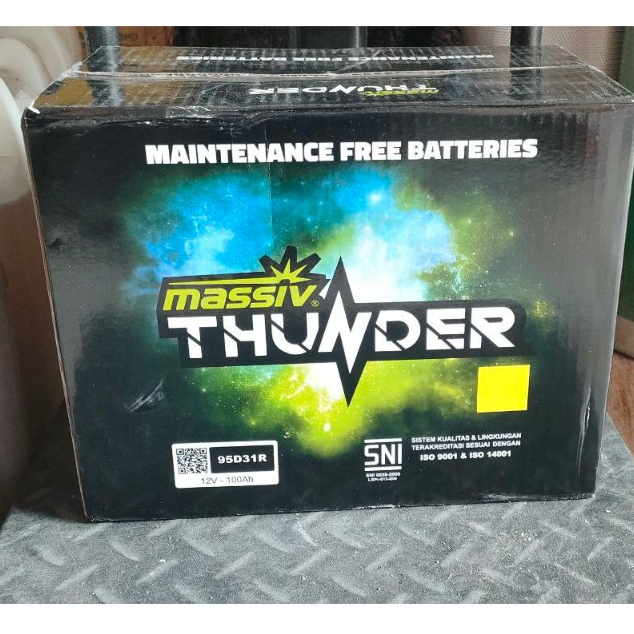 Jual aki maintenance free 95E31R 12v 100ah kering massiv thunder (AKI ...