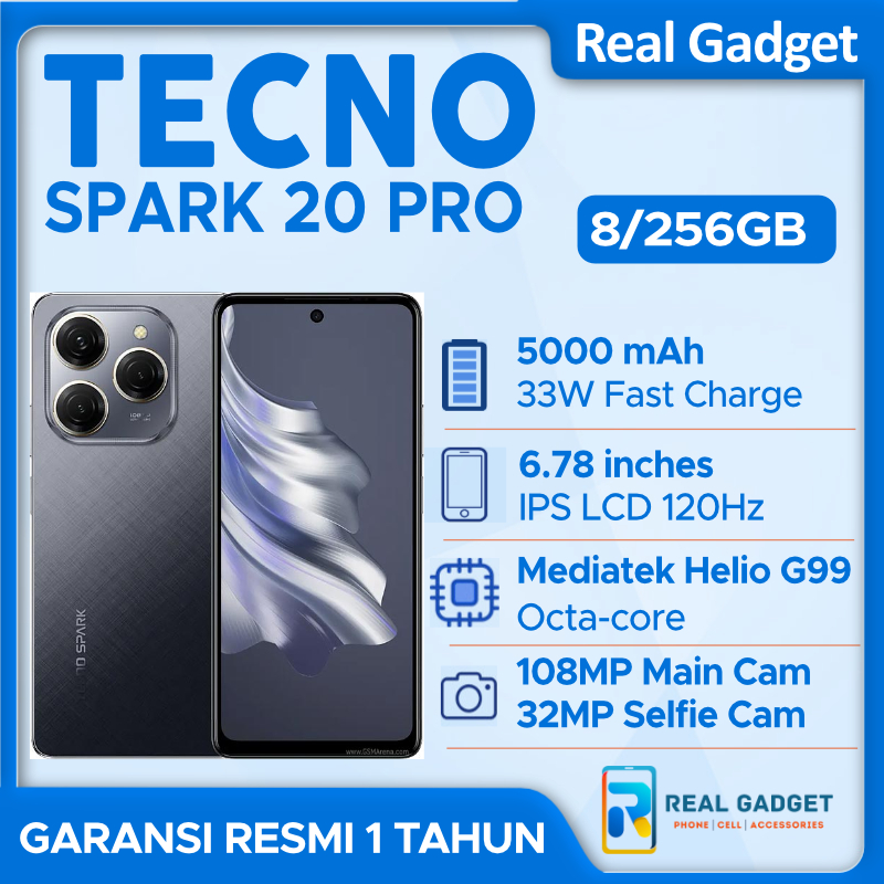 Jual Tecno Spark 20 Pro NFC 8/128GB [+8GB Extended RAM] Garansi Resmi | Shopee Indonesia