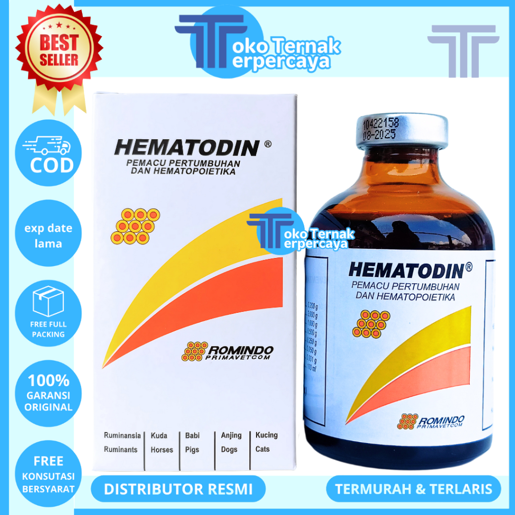 Jual HEMATODIN 50ML - Obat Hewan Penambah Darah Hematopoetika & Pemacu ...