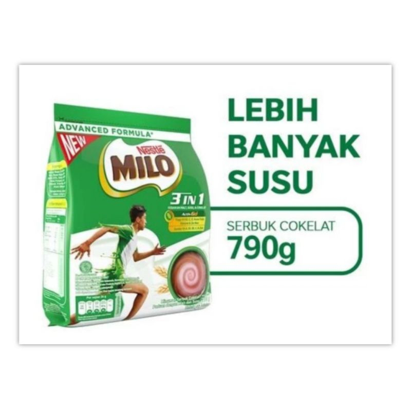 Jual Milo Healthy Drink 3 in 1 Actigen E 790 gr Susu Cokelat Coklat ...