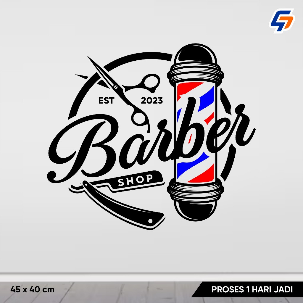 Jual STIKER DINDING CUTTING STIKER BARBERSHOP STIKER POTONG RAMBUT ...