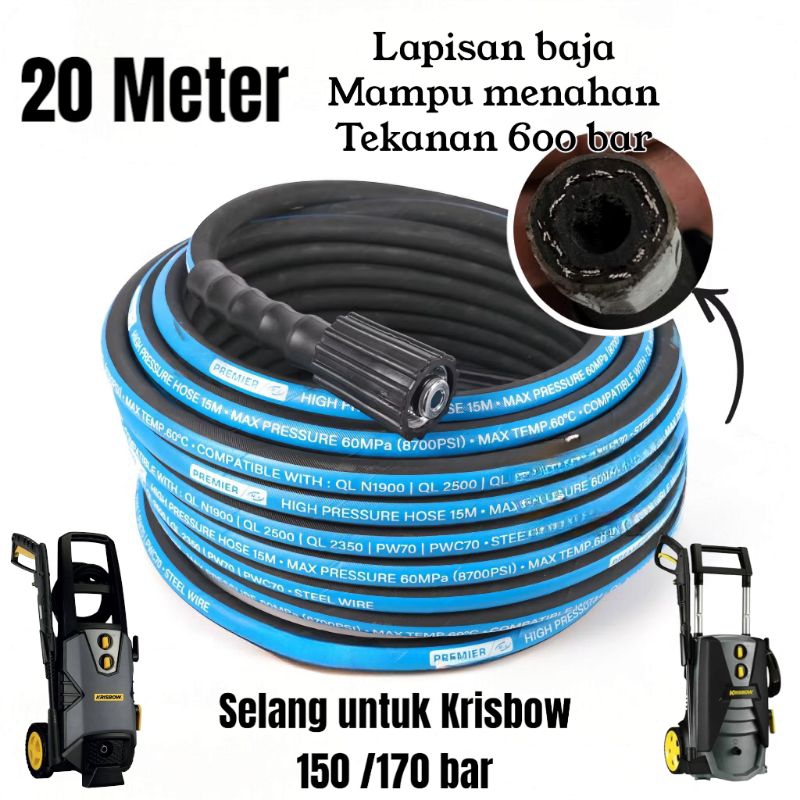 Jual Selang Jet Cleaner Krisbow 150/170 Bar, Selang Premium, Selang ...