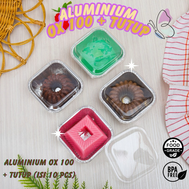 Jual LKL - [ISI 10 PCS] Wadah aluminium foil tray OX 100 Cup Aluminium Cetakan Pudding dan cake ...
