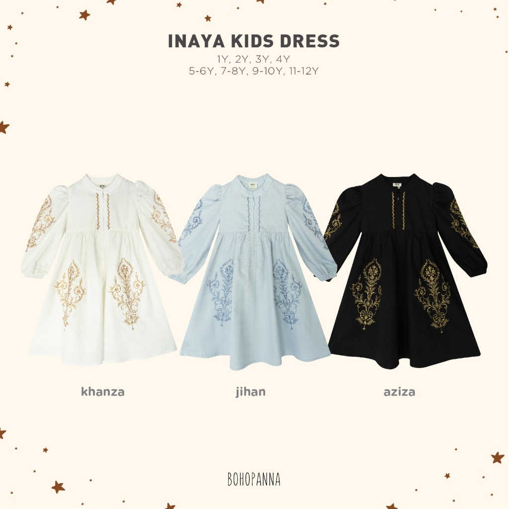 Jual BOHOPANNA - RAYA COLLECTION - INAYA KIDS DRESS - Dress Anak Perempuan - Baju Muslim - Baju ...