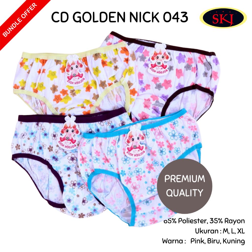 Jual [ISI 3] CD GOLDEN NICK 043 Motif Bunga Dasar Putih size M-XL / CD ...