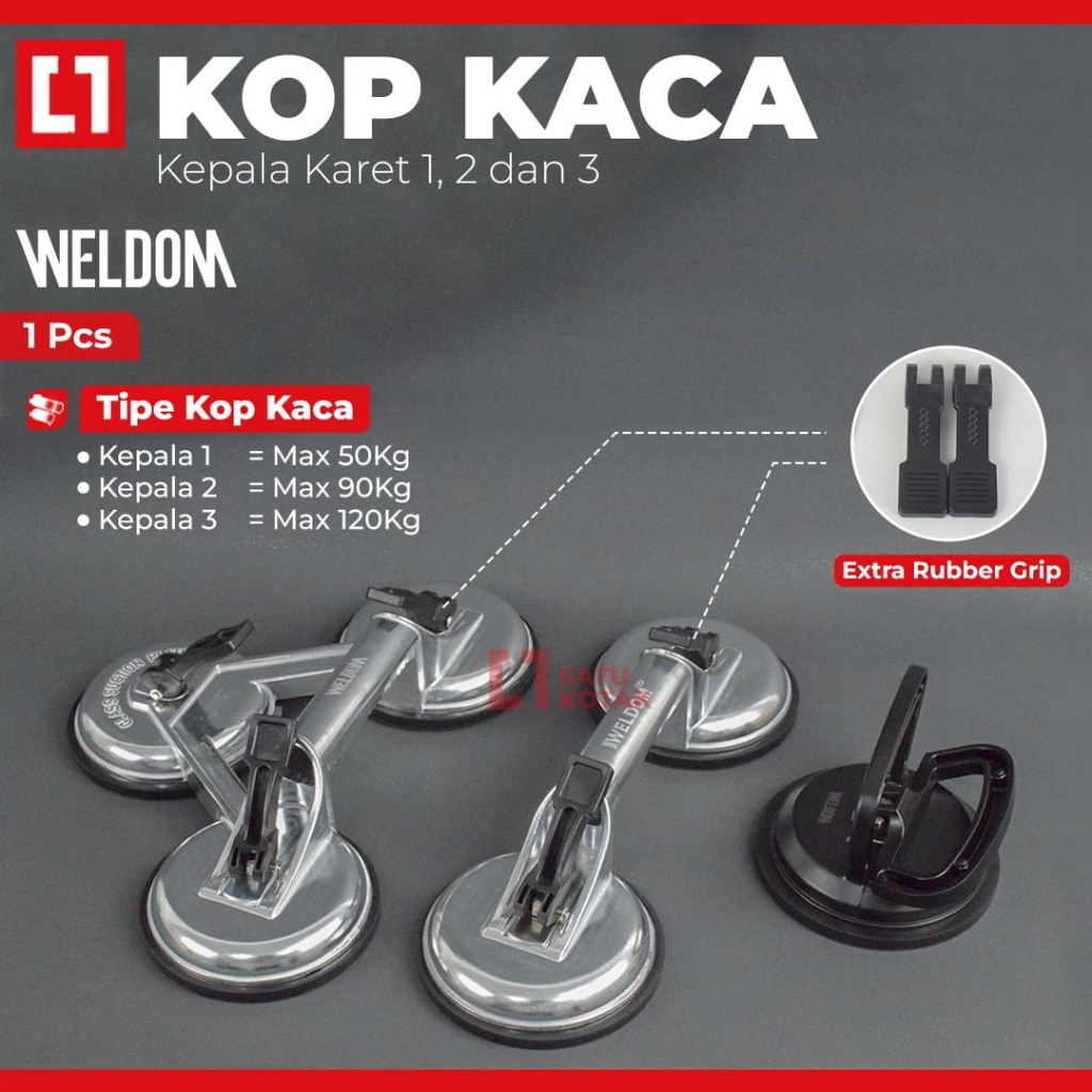 Jual WELDOM Kop Kaca Keramik Hisap Glass Suction 1/2/3 Kaki | Shopee ...