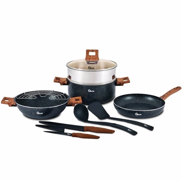 Jual Oxone 10 Pcs Performa Cookware Set Ox - 997 Set Black | Shopee ...