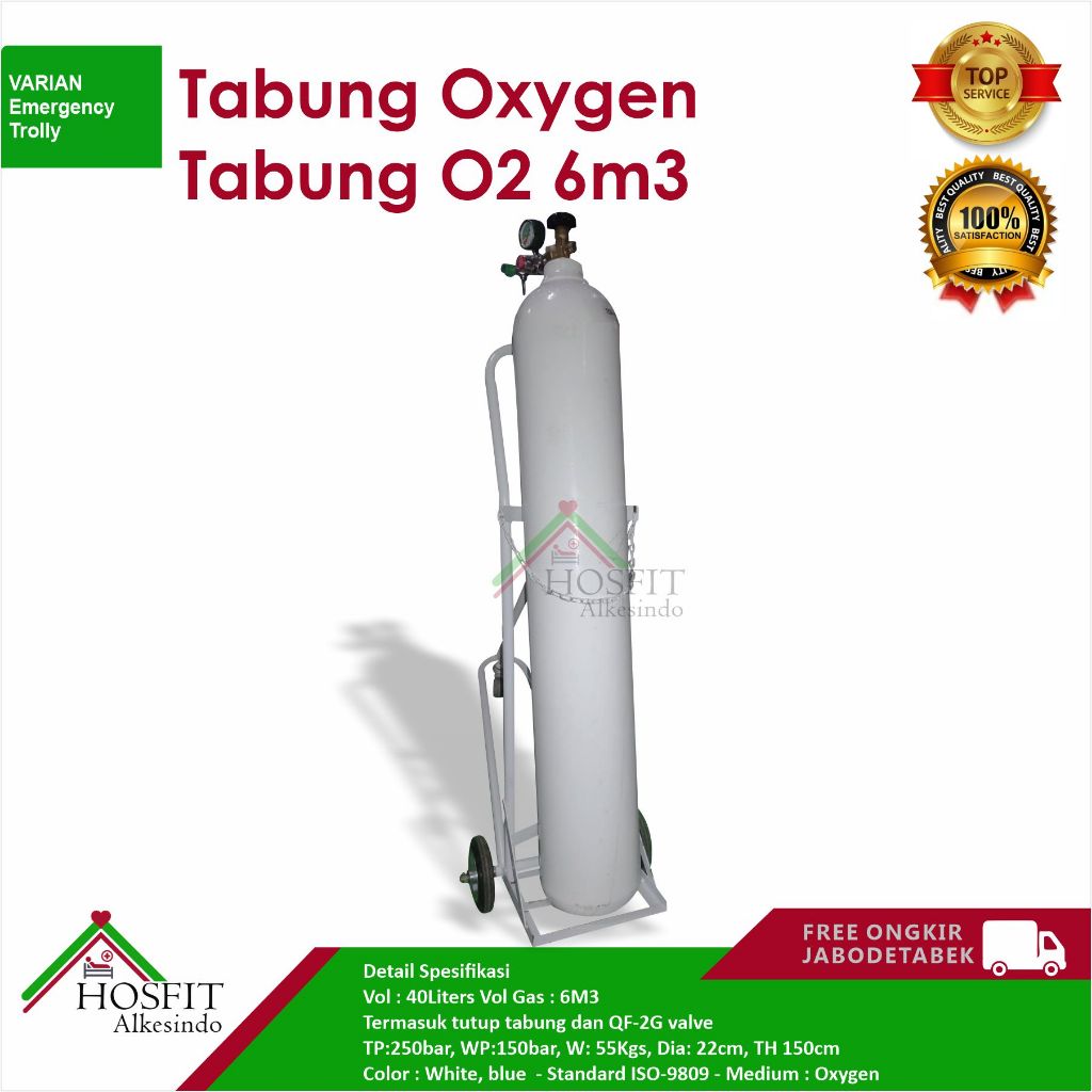 Jual Tabung Oksigen 6m3 - Oxygen 6m3 Full Set | Shopee Indonesia