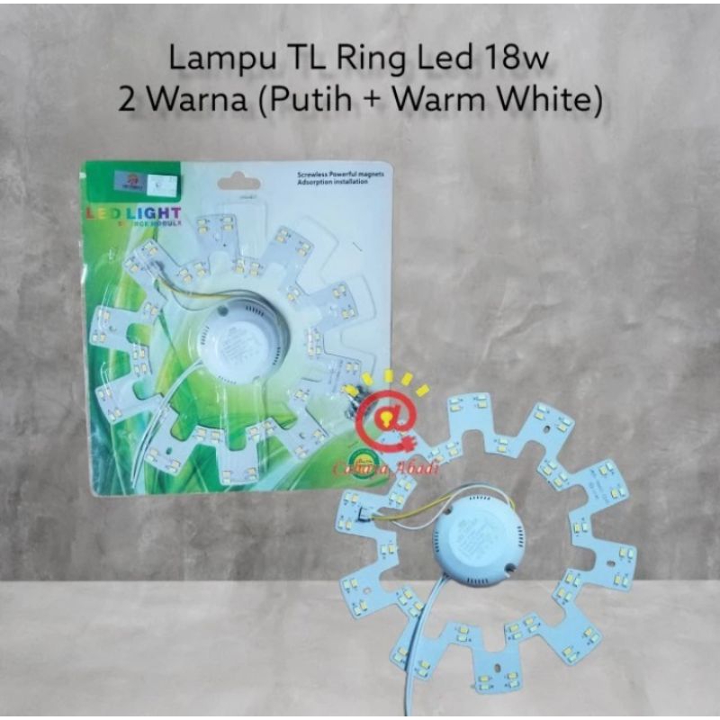 Jual Lampu TL Ring LED 18w 18 watt Nyala 2 Warna Putih dan Warm White ...