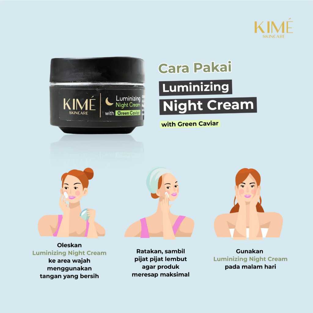 Jual Kime Skincare Luminizing Night Cream with Green Caviar | Shopee ...