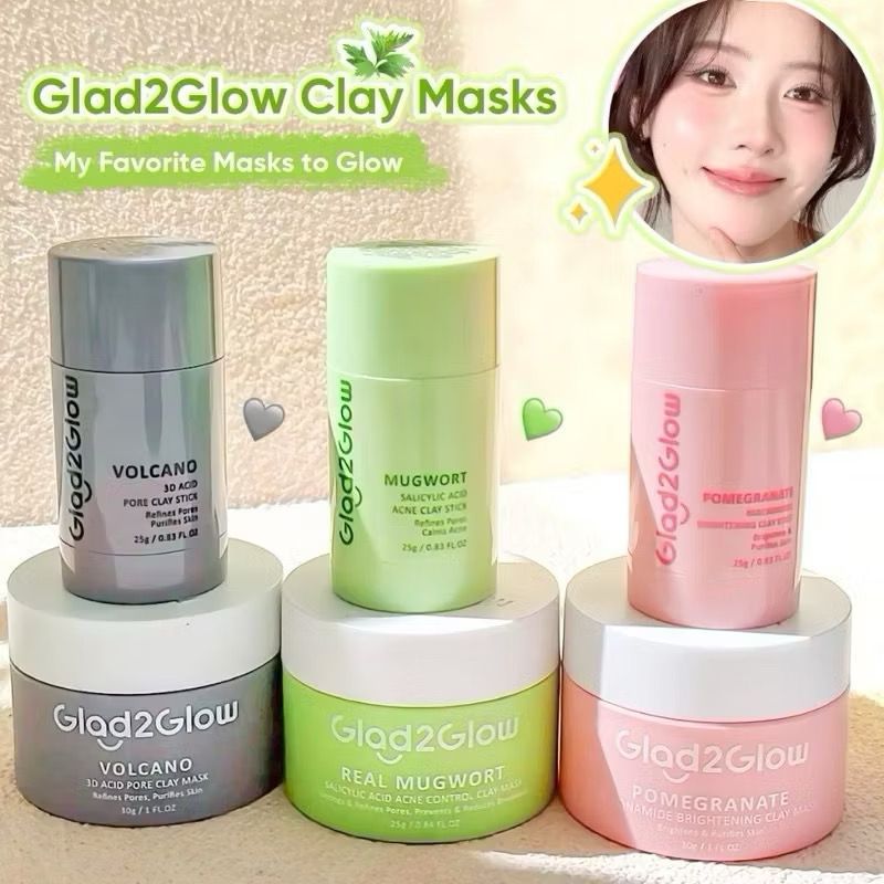 Jual Glad2Glow Volcano Clay Mask Masker Wajah Face Cleansing Stick Salicylic Acid Anti Pores ...
