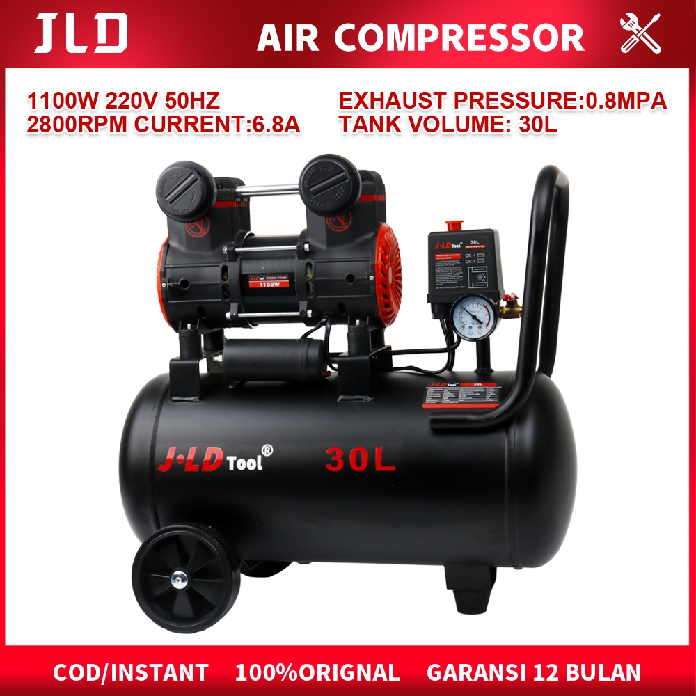 Jual JLD Kompresor Angin 30L/10L Oiless Listrik 1100W Alat Tekanan ...