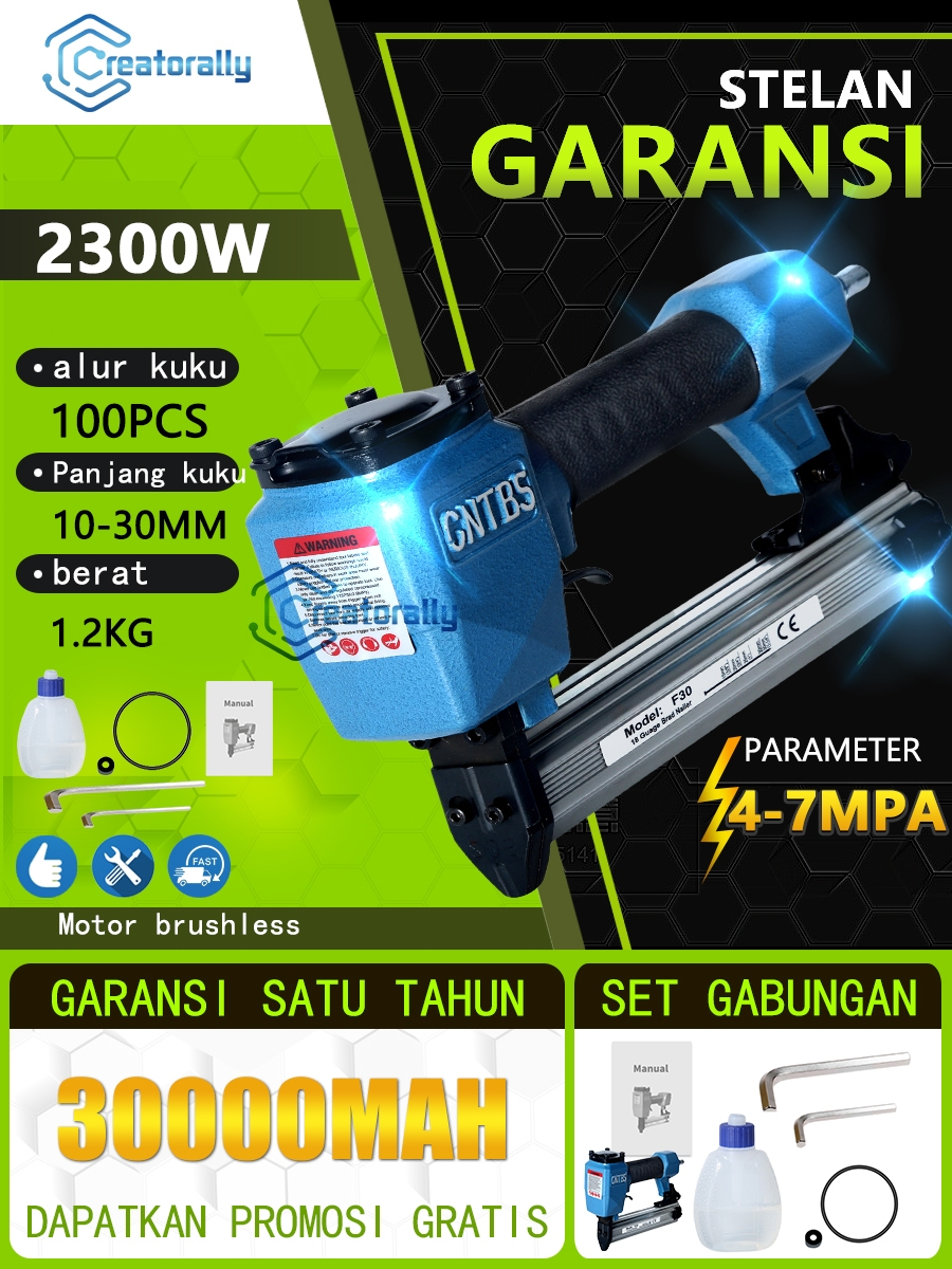 Jual CREATORALLY Mesin Paku Tembak angin Pneumatic Nailer Air nailer ...