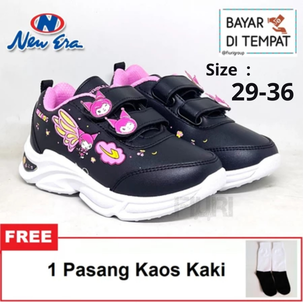 Jual FIURI - NEW ERA ORIGINAL - MIMI LALA V 29-32 HITAM PINK - SEPATU ...
