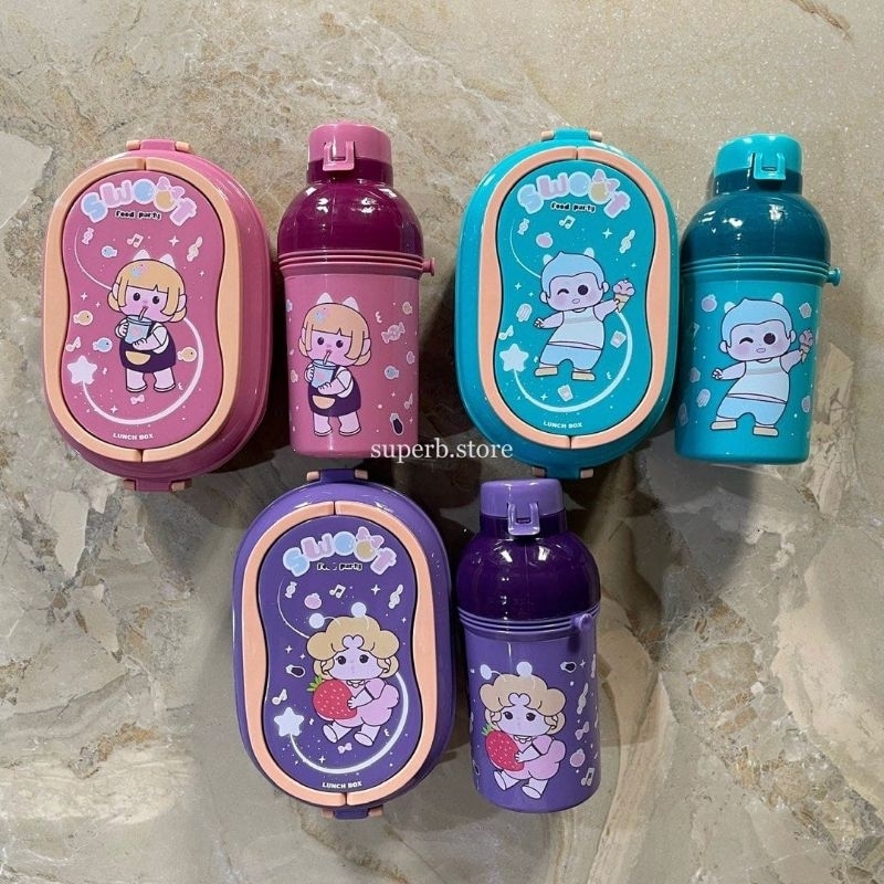Jual Jual Lunch Box Set + Botol Minum/Kotak Makan Anak Karakter | Shopee Indonesia