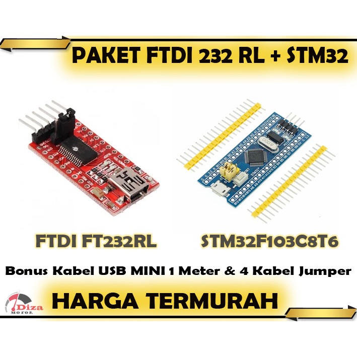Jual PAKET 4 in 1 UNTUK PROGRAMMER FTDI FT232RL+STM32 STM32F103C8T6 + KABEL MINI USB + 4KABEL ...