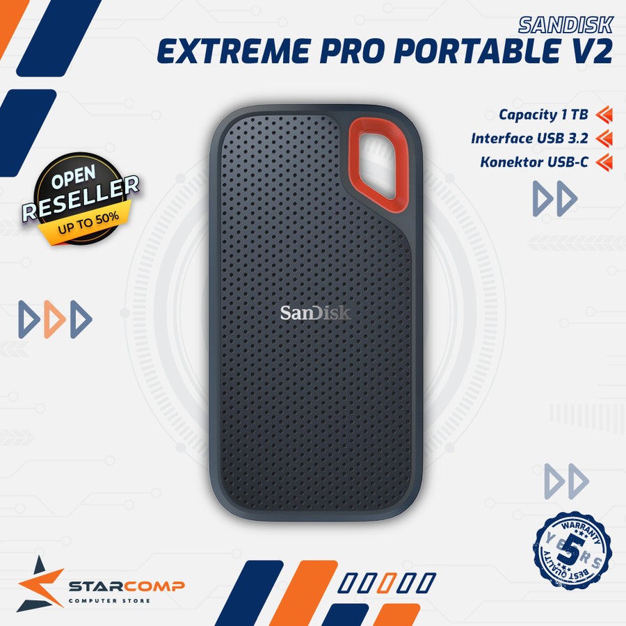 Jual Sandisk SSD Extreme External Portable V2 E61 1TB / 2TB USB C 3.2 | Shopee Indonesia