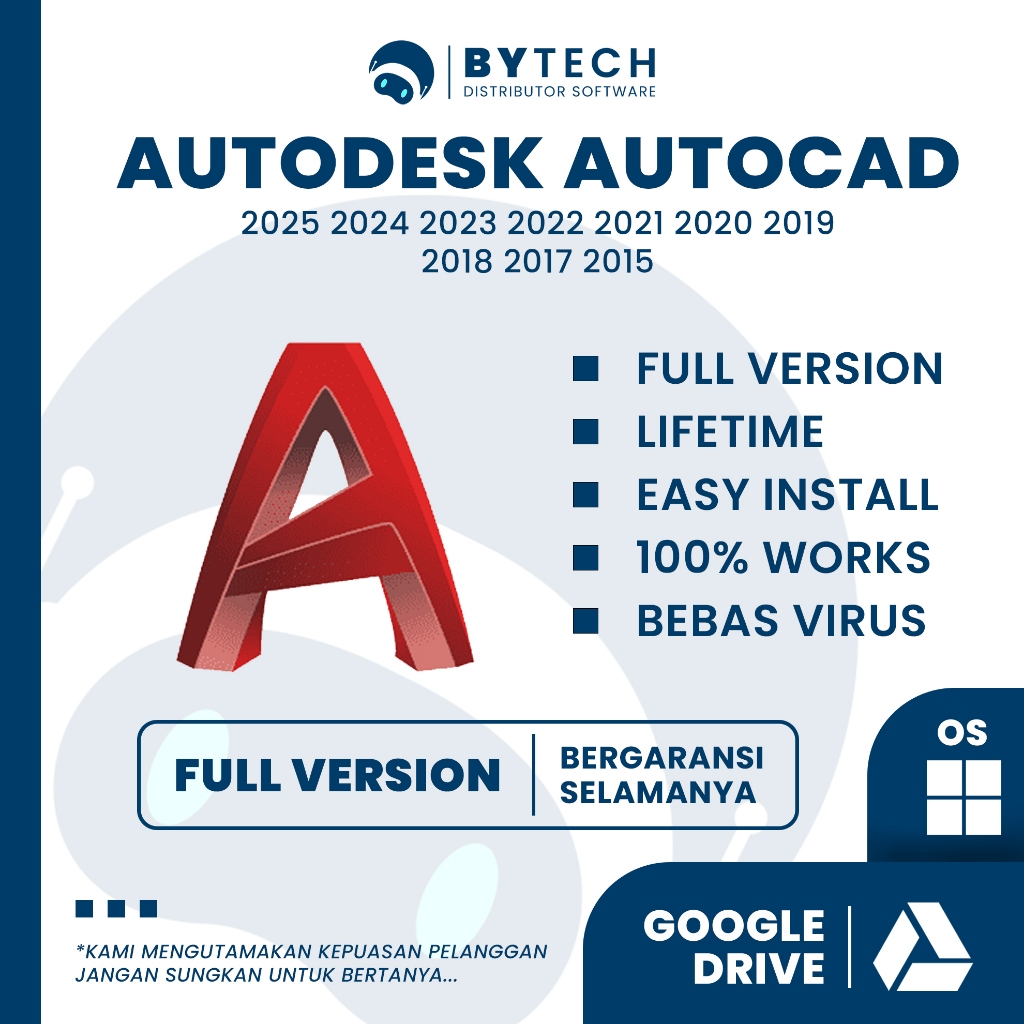 Jual Autodesk AutoCAD Baru/Lama Anti-Disable Full Version 2025 2024 ...