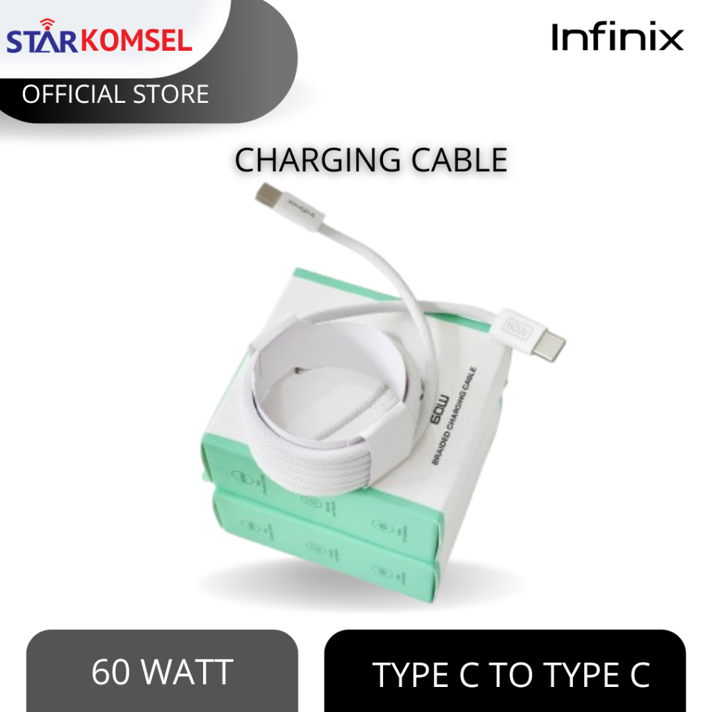Jual CABLE CHARGING INFINIX TYPE C TO C 6O WATT GARANSI RESMI INFINIX ...